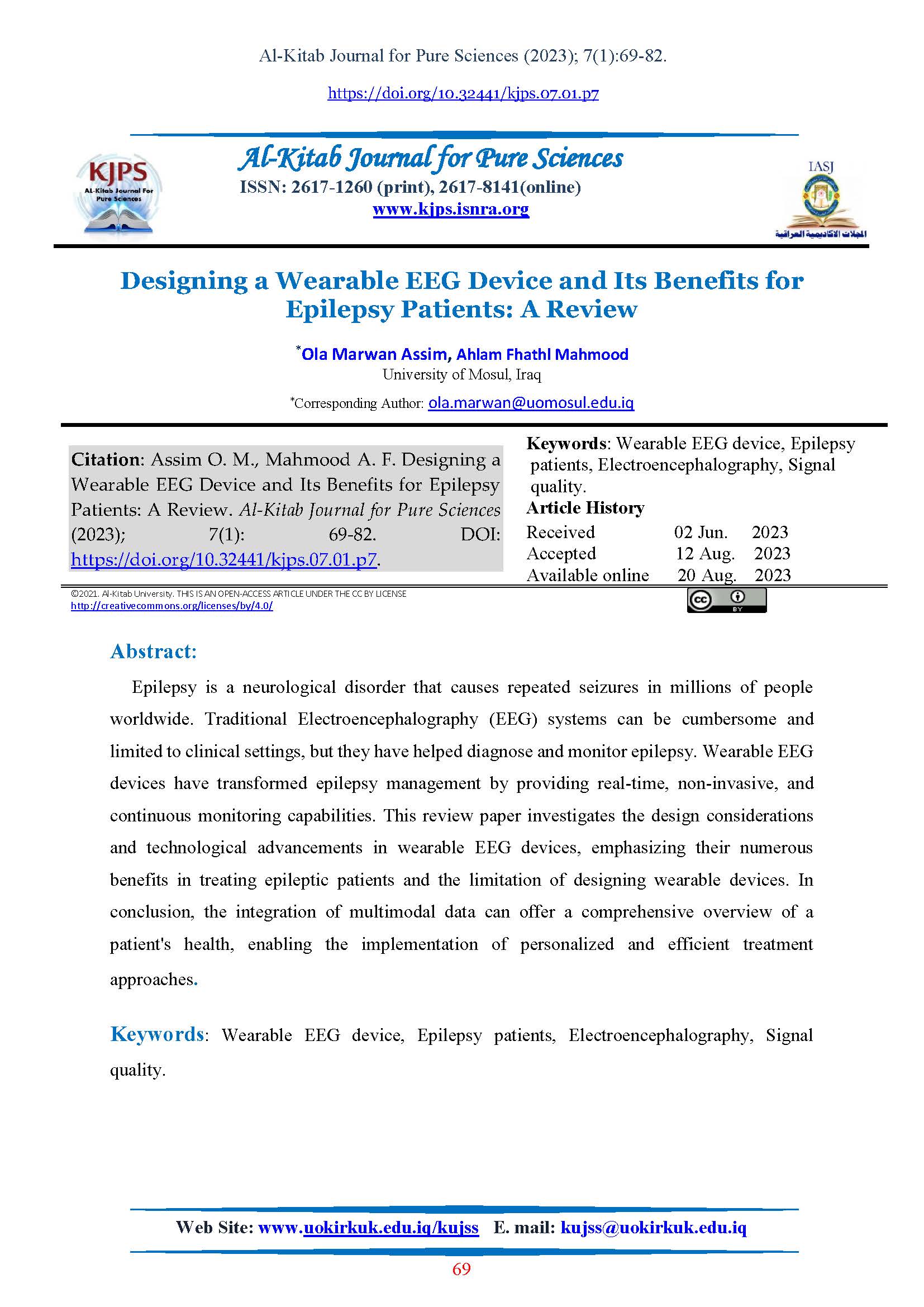 Designing a Wearable EEG Device and Its Benefits for Epilepsy Patients ...